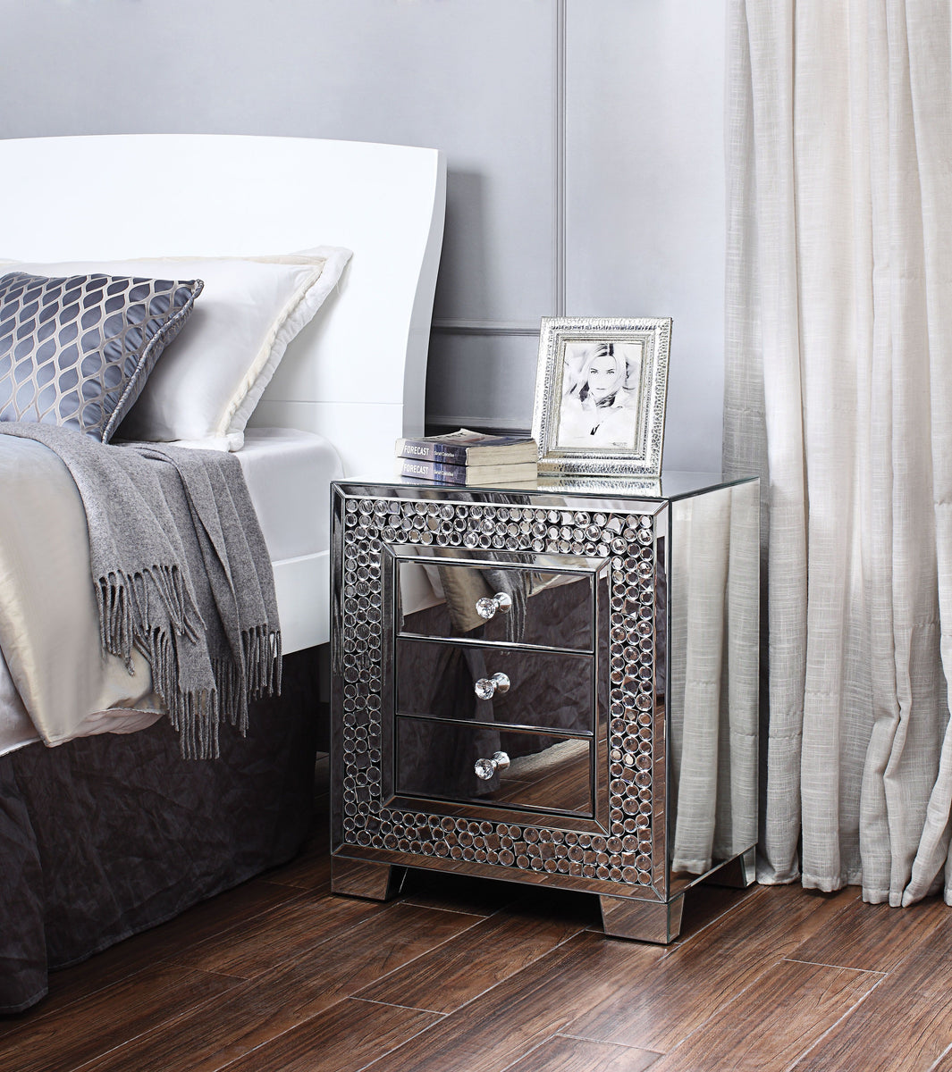 Glass Nightstand – Lynn Red